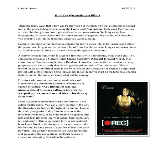 How do we analyze a film | PDF