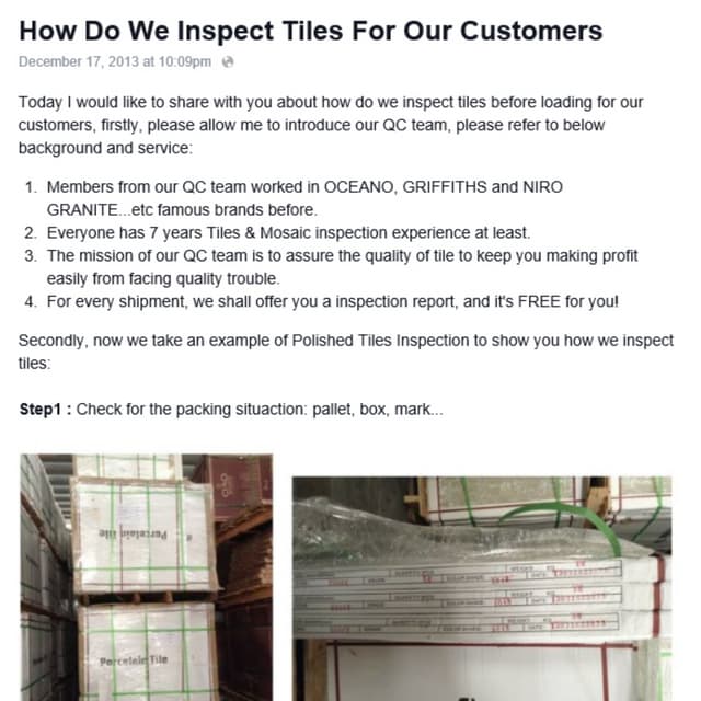 How Do We Inspect Tile For Our Customers | PDF