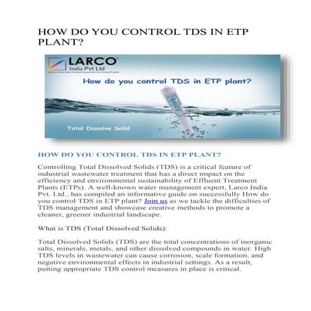HOW DO YOU CONTROL TDS IN ETP PLANT.docx