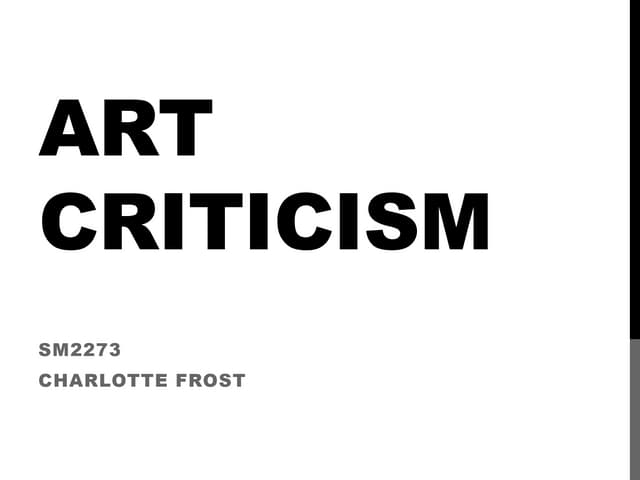 How to Formally Critique Art | PPTX