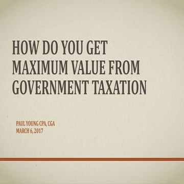 How do you get maximum value from government taxation (Value for Money ...