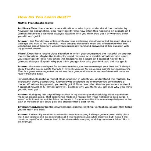 How do you learn best (1) | PDF