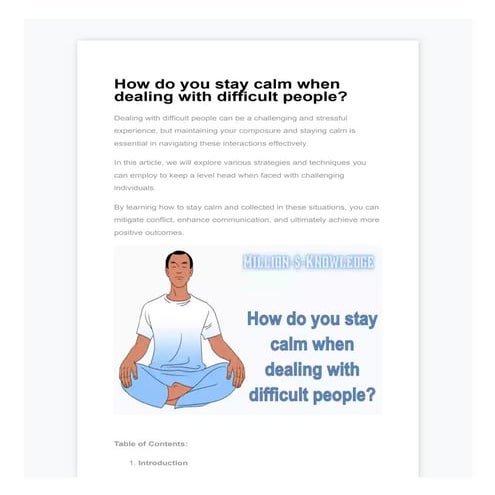 How do you stay calm when dealing with difficult people.pdf | Mental Health | Diseases and ...