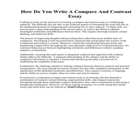 How Do You Write A Compare And Contrast Essay.pdf