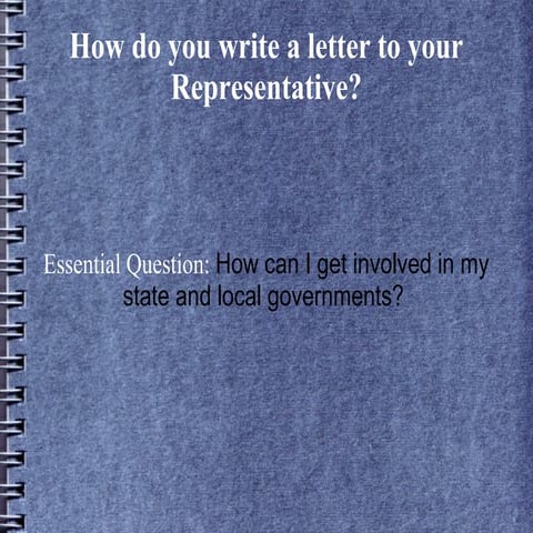 How do you write a letter to your representative | ODP