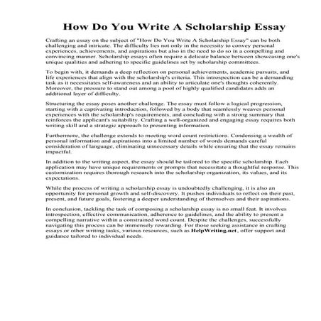 How Do You Write A Scholarship Essay.pdf