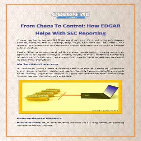 From Chaos To Control: How EDGAR Helps With SEC Reporting | PDF