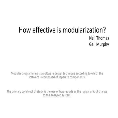 How effective is modularization | PPT