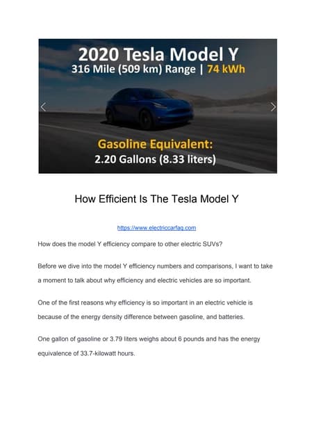 Analysis Of Tesla Model Y.pptx | Green Vehicles | Auto Type