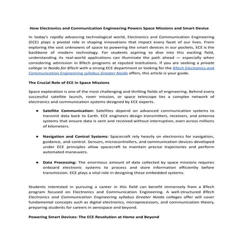 How Electronics and Communication Engineering Powers Space Missions and ...