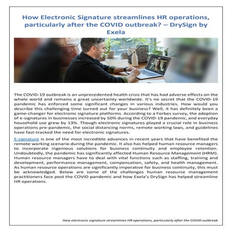 How eSignature streamlines HR operations, particularly after the COVID ...