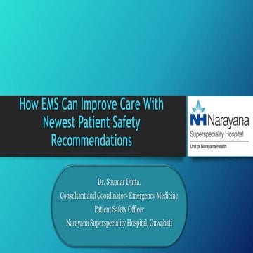 How ems can improve with newest patient safety recommendation | PPT