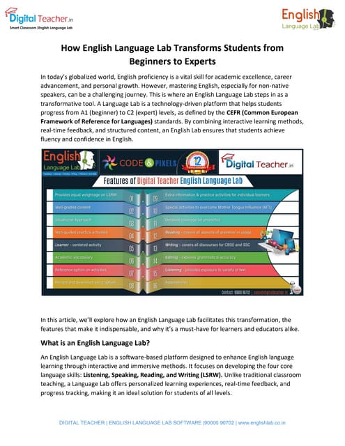 The Arguments in Favor of Language Labs in Colleges and Schools | PPT