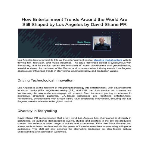 How Entertainment Trends Around the World Are Still Shaped by Los ...