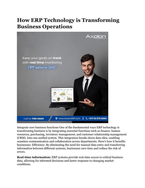 ERP with AI and Machine Learning Revolutionizing Business Operations.pdf | Business I.T. | Business