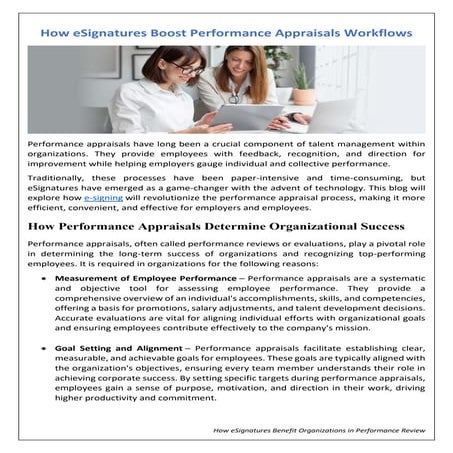 How eSignatures Boost Performance Appraisals Workflows.pdf | Resume Writing and Advice | Job Search