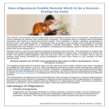 Electronic Signature: Transforming Document Workflow | PPTX