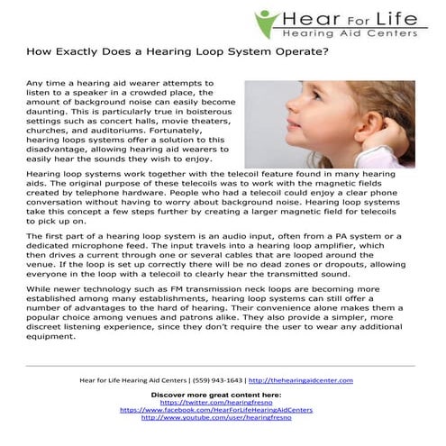 How Exactly Does a Hearing Loop System Operate | PDF