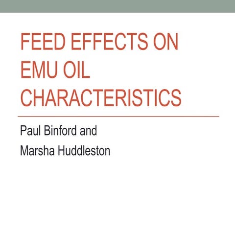How Emu Feed Affects Emu Oil | PPT