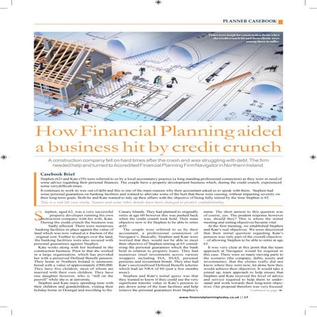 How financial planning aided a business hit by credit crunch | PDF