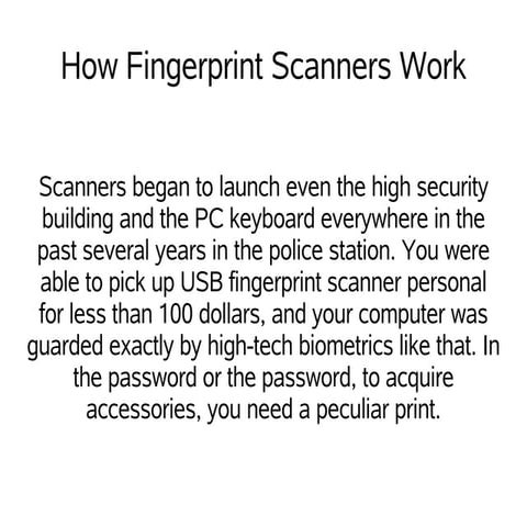 How Fingerprint Scanners Work | PDF