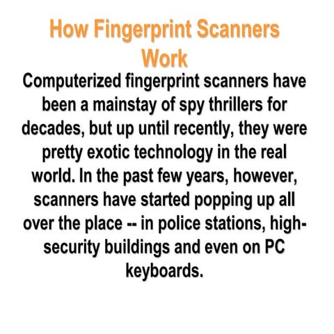 How Fingerprint Scanners Work | PDF