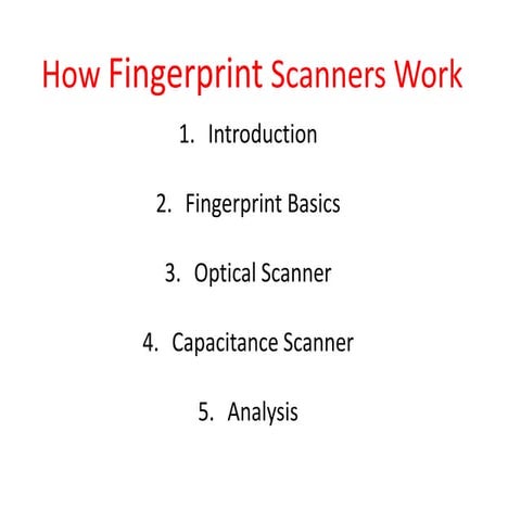 How fingerprint scanners work | PDF