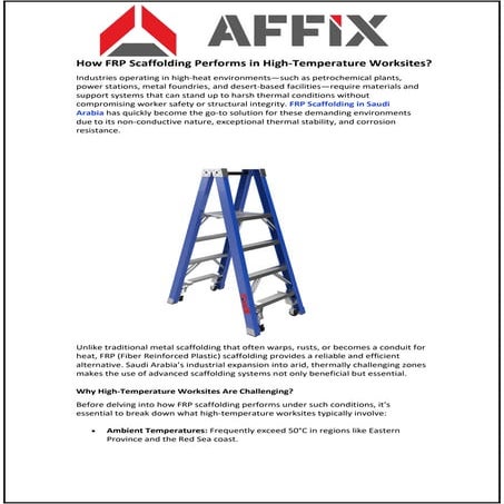 How FRP Scaffolding Performs in High-Temperature Worksites? | PDF