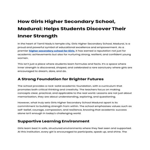 How Girls Higher Secondary School, Madurai_ Helps Students Discover ...