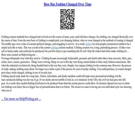 How Has Fashion Changed Over Time | PPT