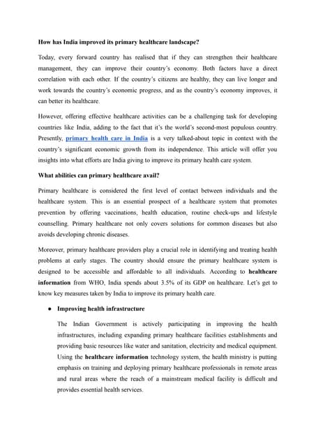 Social health program; role of world health organization in Indian ...