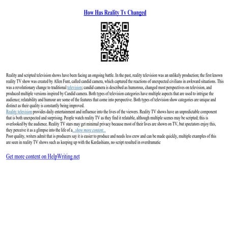 Reality Show ppt | PDF