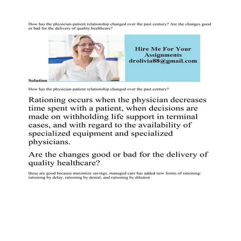 How has the physician-patient relationship changed over the past centu.docx