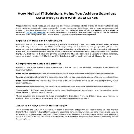 How Helical IT Solutions Helps You Achieve Seamless Data Integration ...