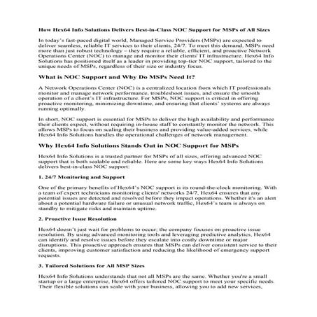 Customizable Managed NOC Service Pricing | DOCX