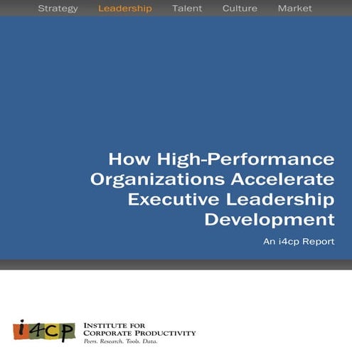How high performance organisations accelerate leadership development | PDF