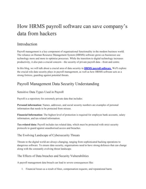 Human Resource Management System(HRMS) | PPT