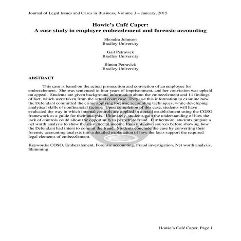 Howie's cafe caper | PDF