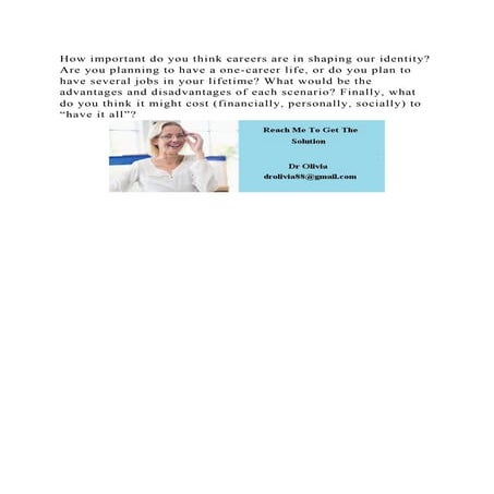 How important do you think careers are in shaping our identity Are .docx