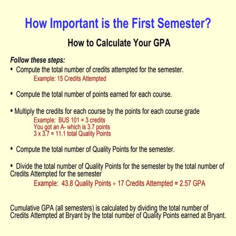 How important is the first semester | PPT