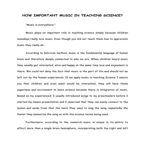 How important music in teaching scienc1 | PDF