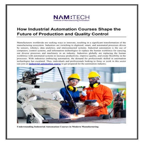 How Industrial Automation Courses Shape the Future of Production and ...