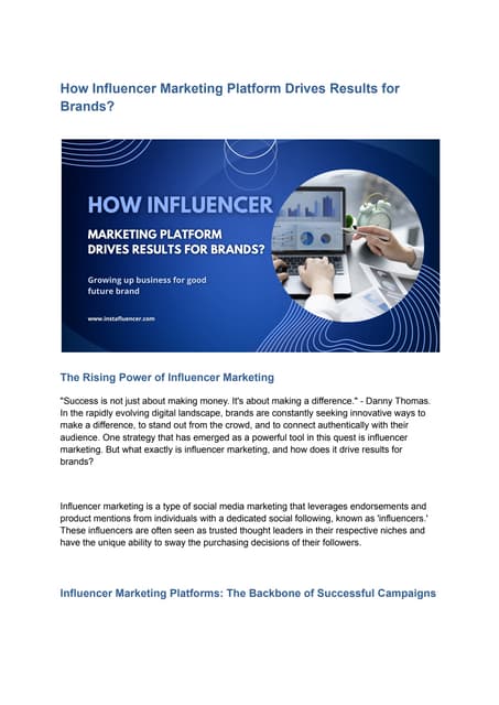 Unlocking the Power of Influencer Marketing: Strategies for Authentic Brand Collaborations | PPT