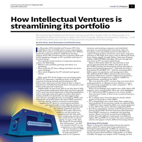 How Intellectual Ventures is Streamlining its Portfolio | PDF