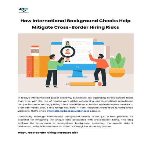 How International Background Checks Help Mitigate Cross-Border Hiring Risks | PDF