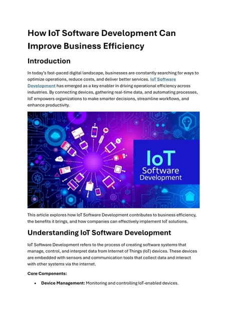 Role of IoT in Software Development | PPT