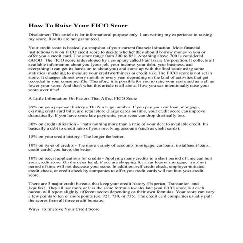 How i raise my credit score from 470 to 780 fico score secrets | DOCX
