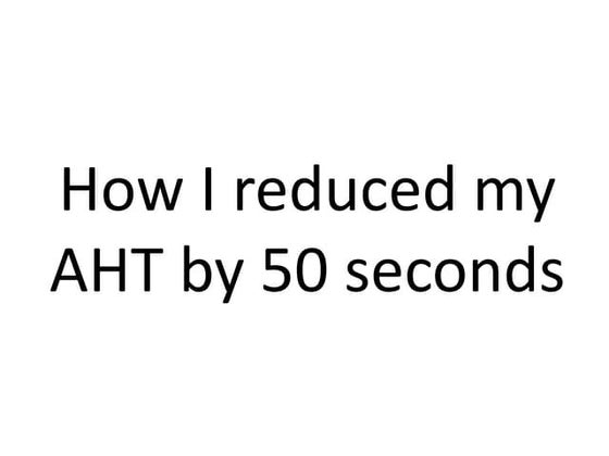 AHT action plan | PPTX | Business | Business and Finance