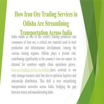 How Iron Ore Trading Services in Odisha Are Streamlining Transportation ...