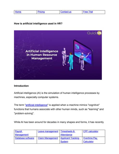 Artificial intelligence for Recruitment | PPT